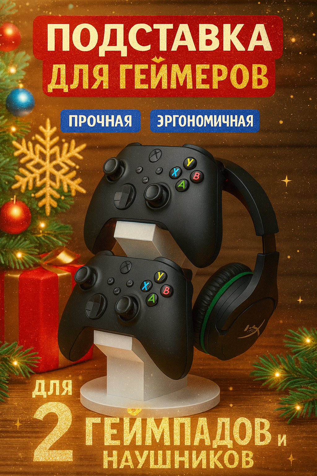 Подставка для геймпадов и наушников, для PS5, Xbox One/S/X/Series, Switch, белая