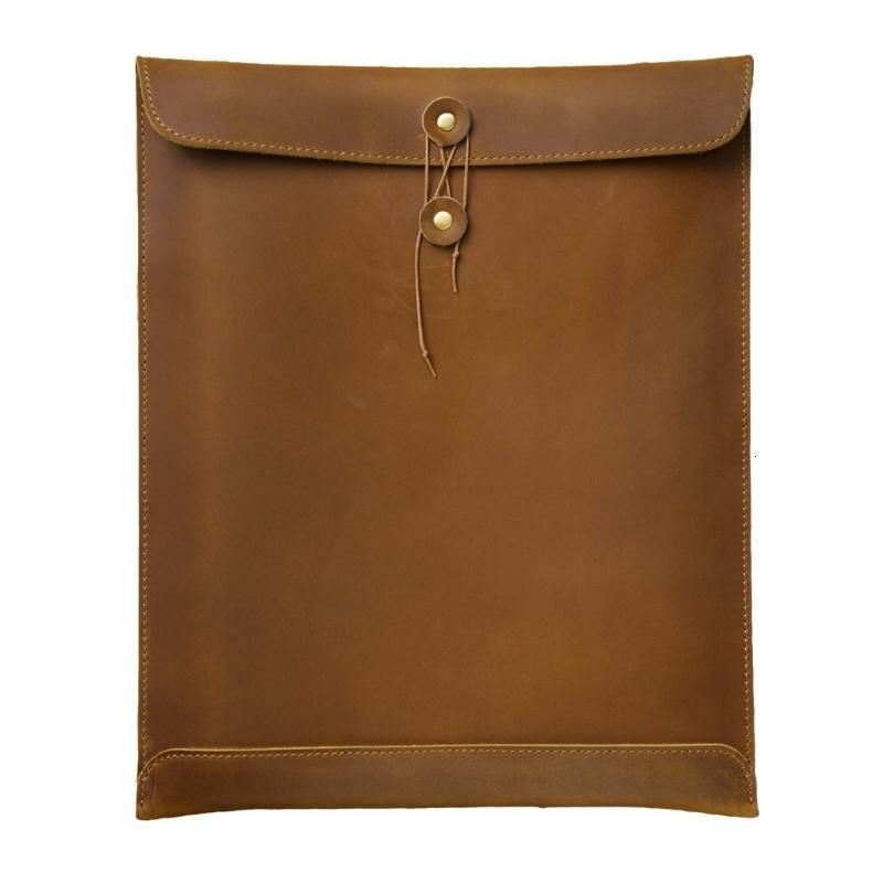 Бумажный пакет для документов формата А4 из воловьей кожи первого слоя-коричневый