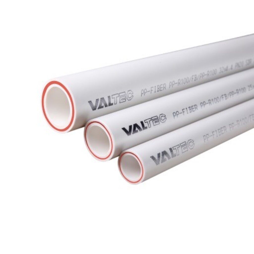 Труба VALTEC PP-FIBER PN 20, 25 MM (белый) VTp.700. FB20.25