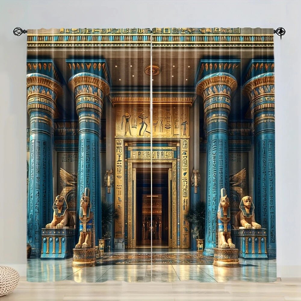 Светофильтрующие шторы Египетская тема 100% полиэстер 2 панели 150x250cm(2pcs)