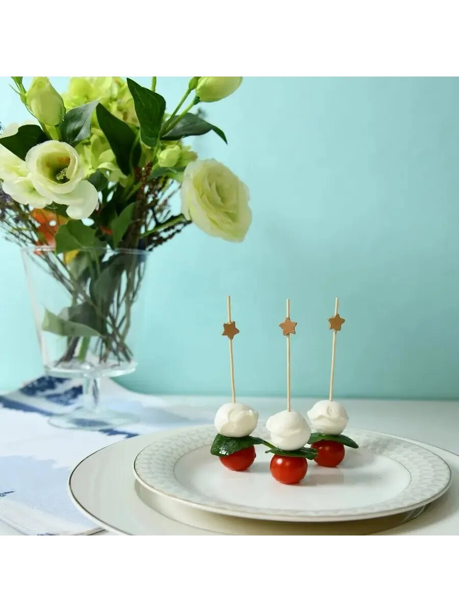 Стильные золотые шпажки для закусок, 24 шт