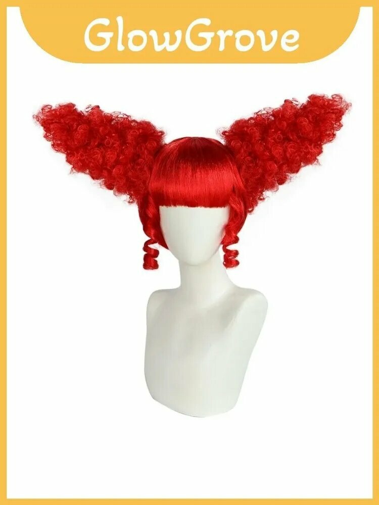 Прическа клоуна костюмированная с рогами красный мультяшный стиль для косплей вечеринок и ролевых игр