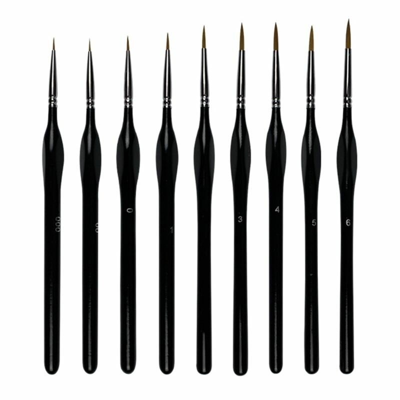 (1 набор) Треугольная черная палочка для рисования тушью Кисть для окантовки из волчьего волоса