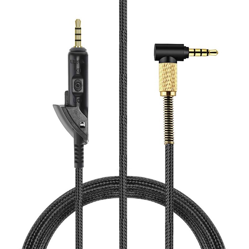 Запасной кабель для наушников Bose QC15 QC2, аудиоадаптер, плетеный кабель 3,5 мм с микрофоном Позолоченный плетеный