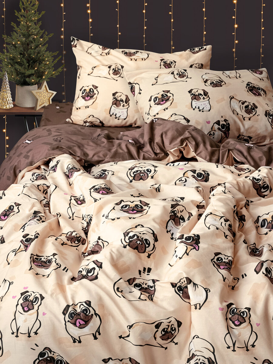 Постельное белье Uniqcute 2-спальное, Поплин, наволочки 50х70 см, Рейко