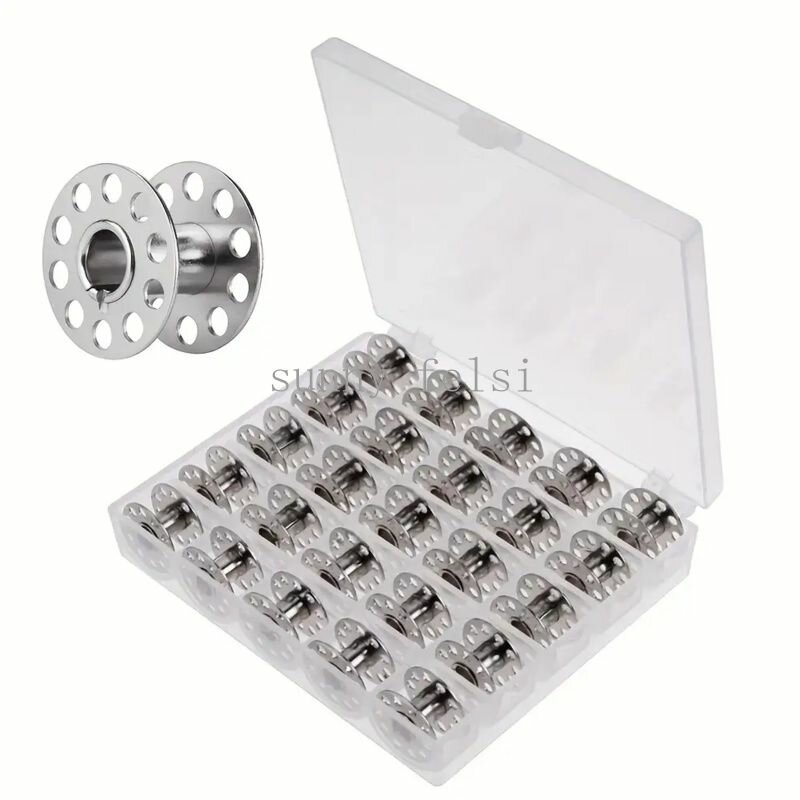 Набор для шитья и ткачества, 25 предметов в металлической коробке, компактное хранение швейных мелочей и аксессуаров для рукоделия, серебристый