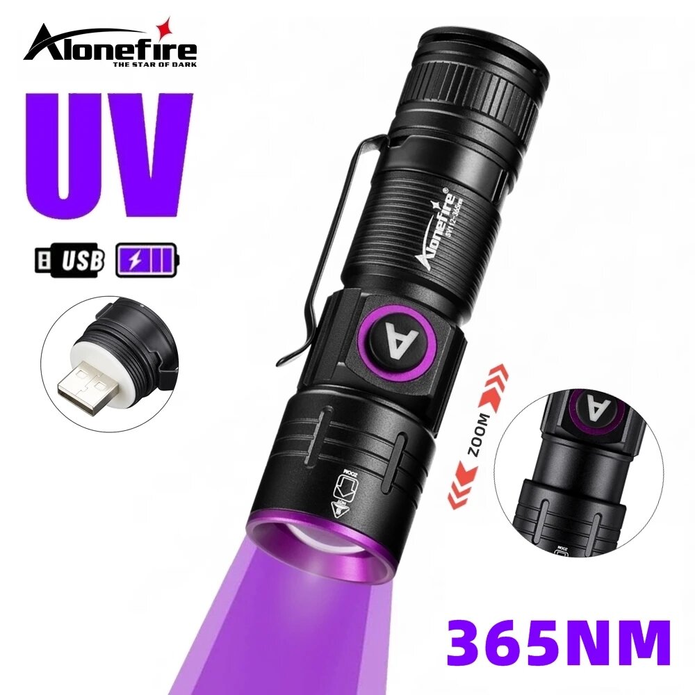 AloneFire SV112 UV-фонарь 365nm, черный