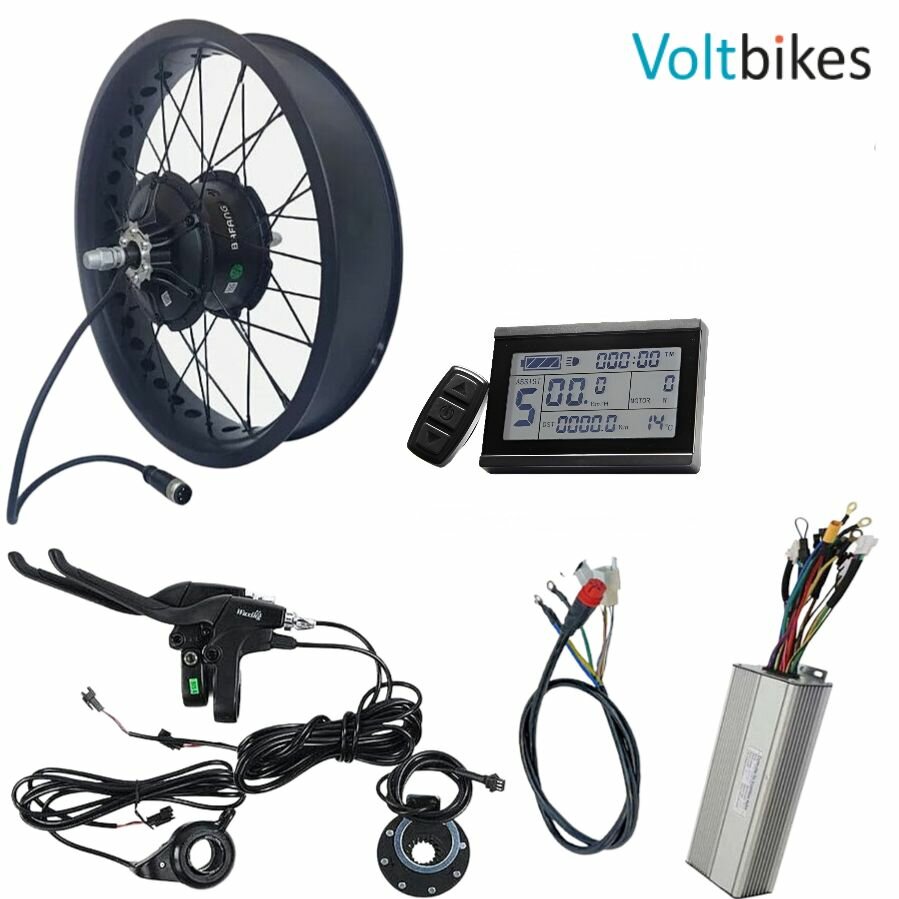 Мотор-колесо для фэтбайка заднее редукторное, 26" 1000Вт, KT LCD 3, 175мм, набор (KT-Bafang)