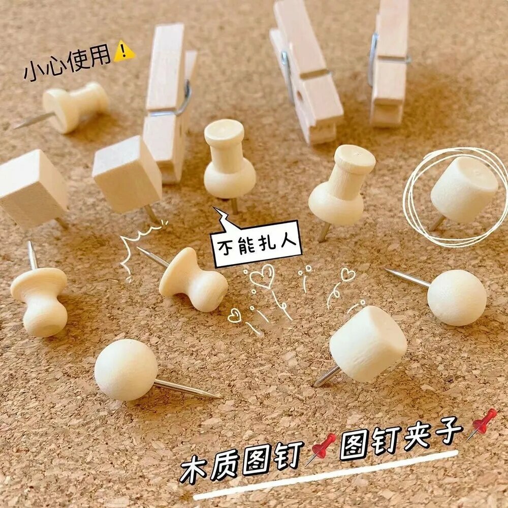 Кнопки канцелярские гвоздики Berlingo, силовые, для пробковых досок, деревянные, 30 штук