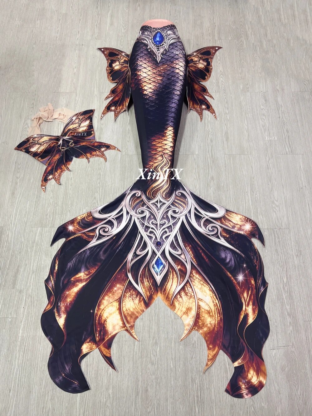 Большой хвост русалки, полиэстер, спандекс