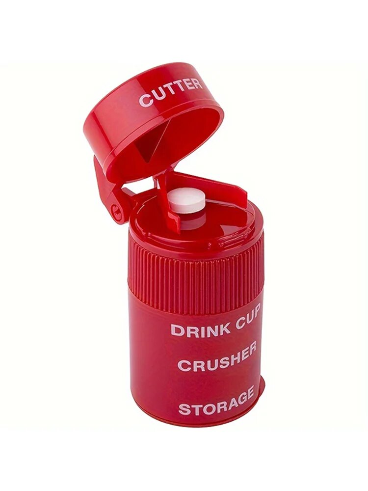 Красный таблеторез-измельчитель Drink Cup Crusher
