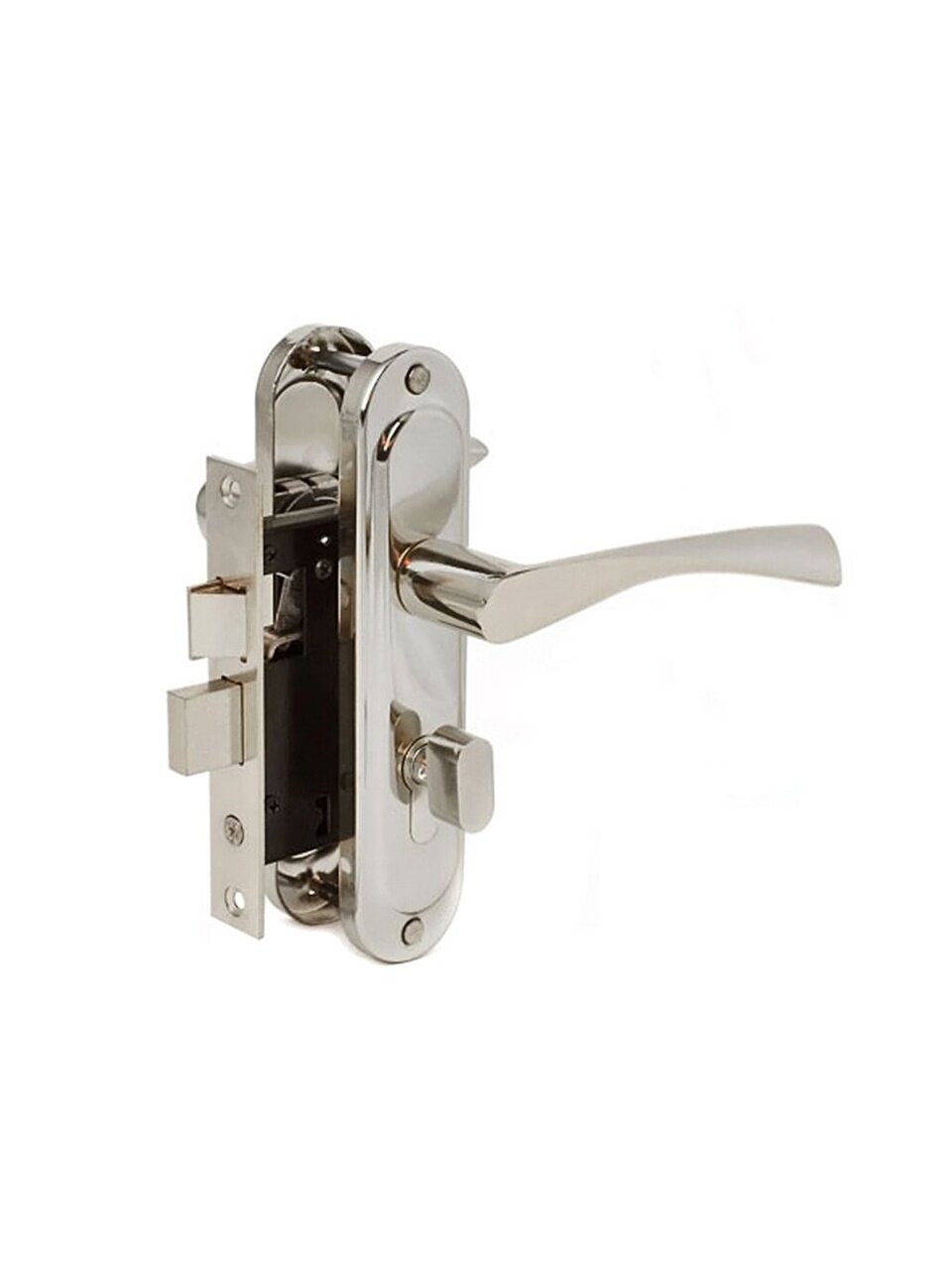 Замок врезной Avers, 0823/60-C-NI, 17207, ручка в комплекте, цилиндровый, никель