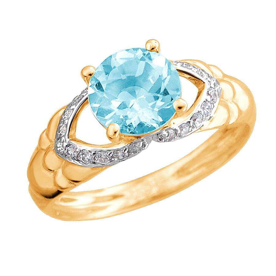 Кольцо, серебро, 925 проба, топаз, фианит