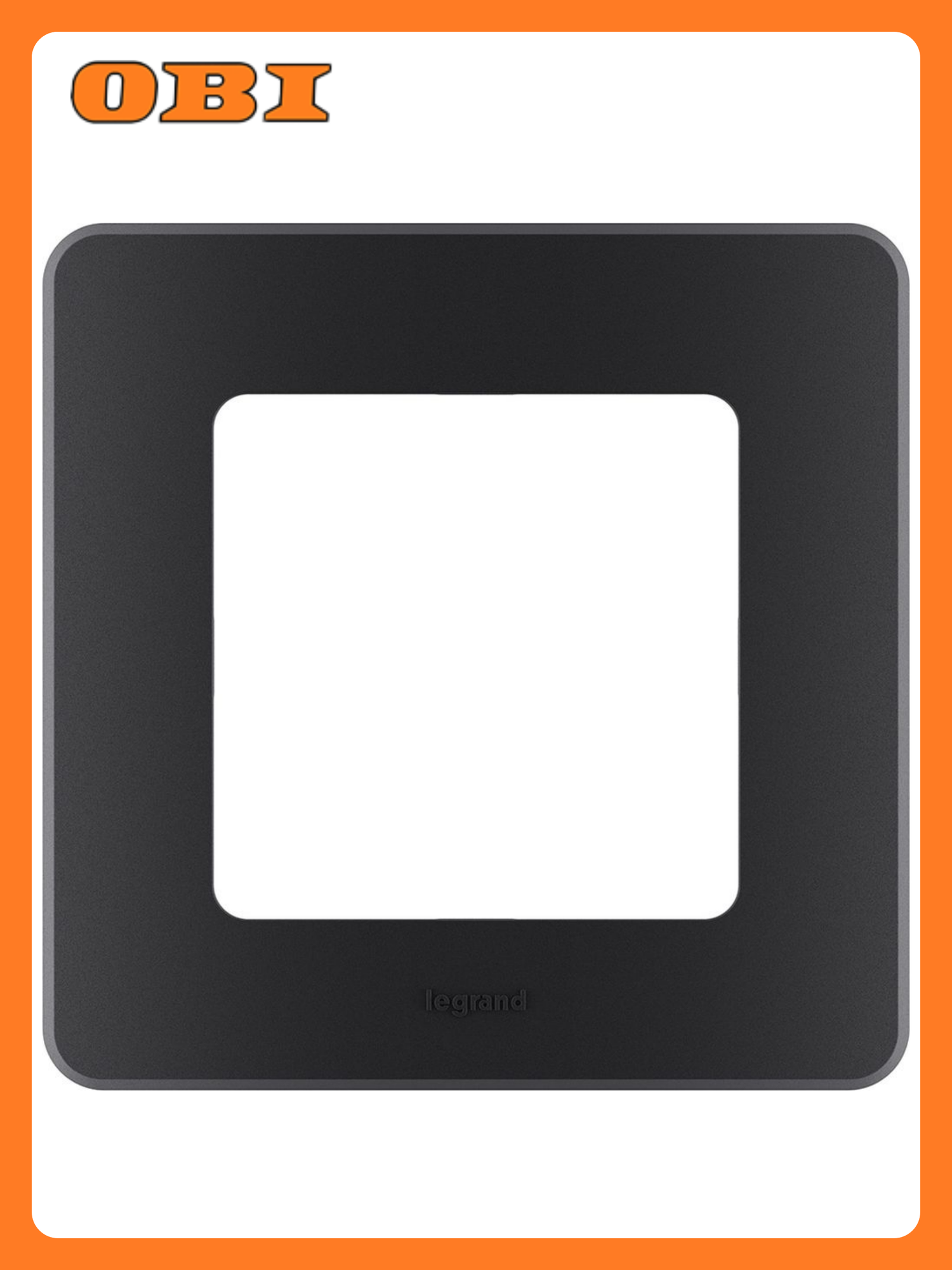 Рамка Legrand Inspiria, 1 пост, черная, пластик ABS, защитное покрытие