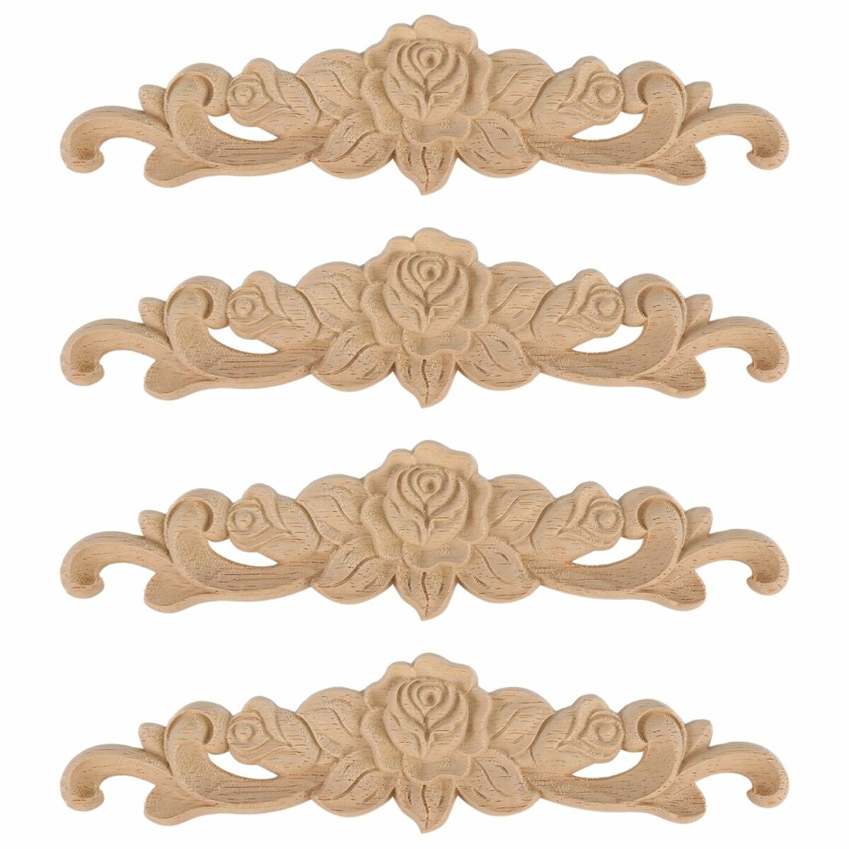 4 шт. 20*5 см каучуковое дерево резная длинная накладка аппликация