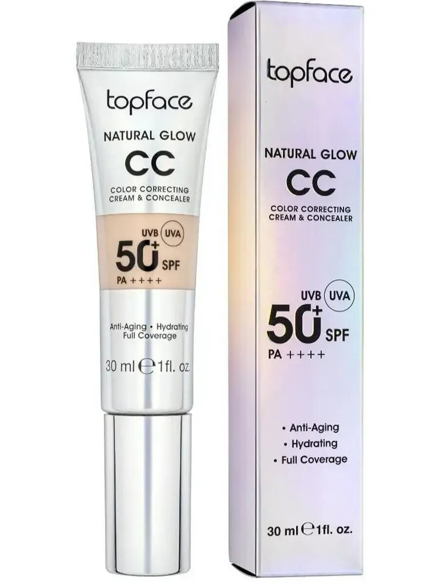 Тональный крем Topface Natural Glow CC Cream&Concealer, Консилер/СС крем, 002