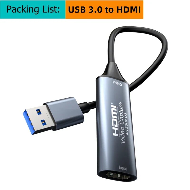 TABLLYUGE 4K Видеозахватная карта USB 3.0 HDMI USB 3.0