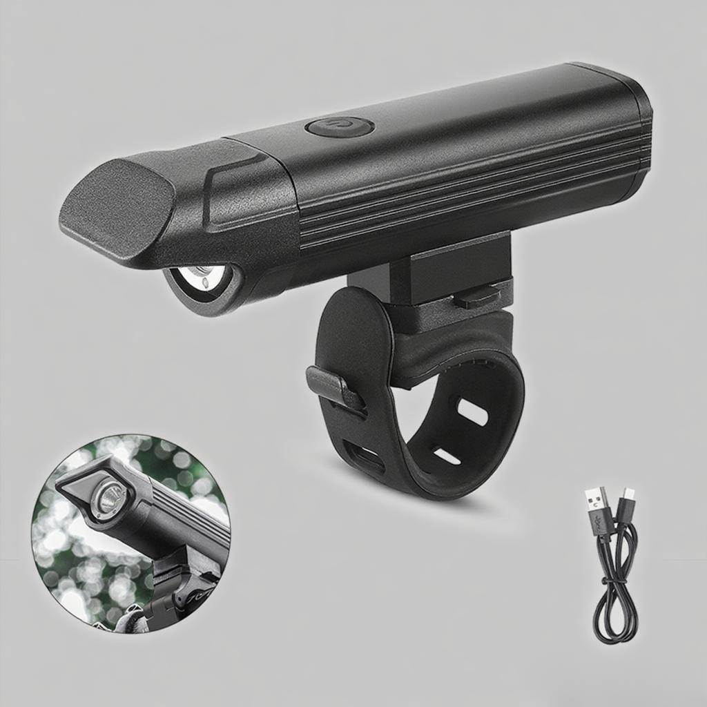 Алюминиевый сплав Свет для велосипеда Многофункциональный USB Зарядной Фар для велосипеда Водонепроницаемый Свет для дорожного велосипеда Свет для безопасности при велосипедном катании Портативный Ручной фонарик, черный, Тип T6 L2, Материал резина