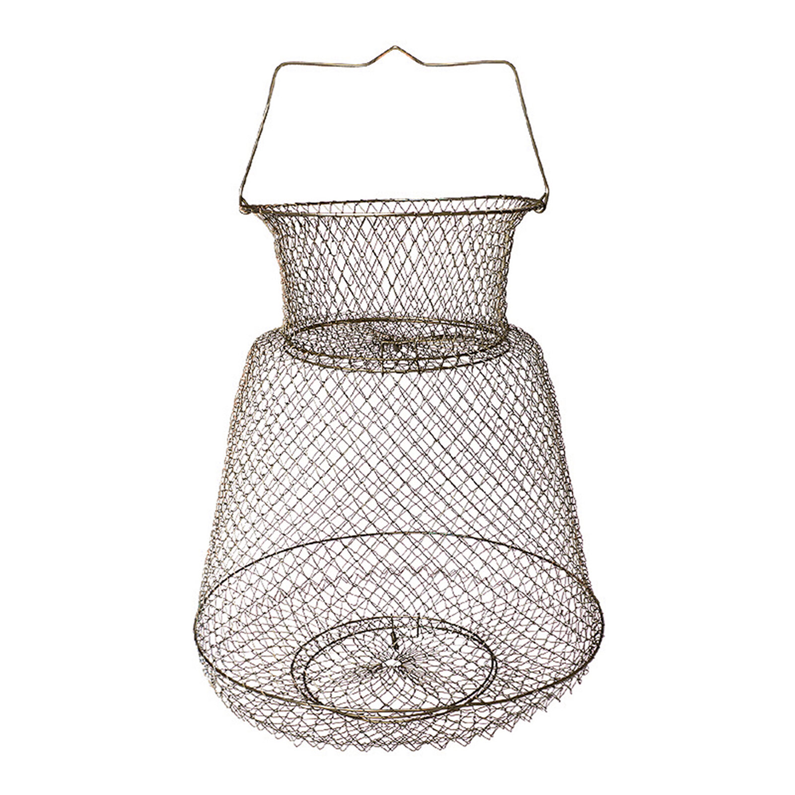 Каркас для рыбы из оцинкованной железной проволоки складной с сетью, портативная корзина для рыбы, аксессуары для рыбалки на открытом воздухе, размеры (максимальный диаметр*общая высота): 25*38.5см / 30*53см / 33*55см / 38*60см / 45*69см / 40*157см /