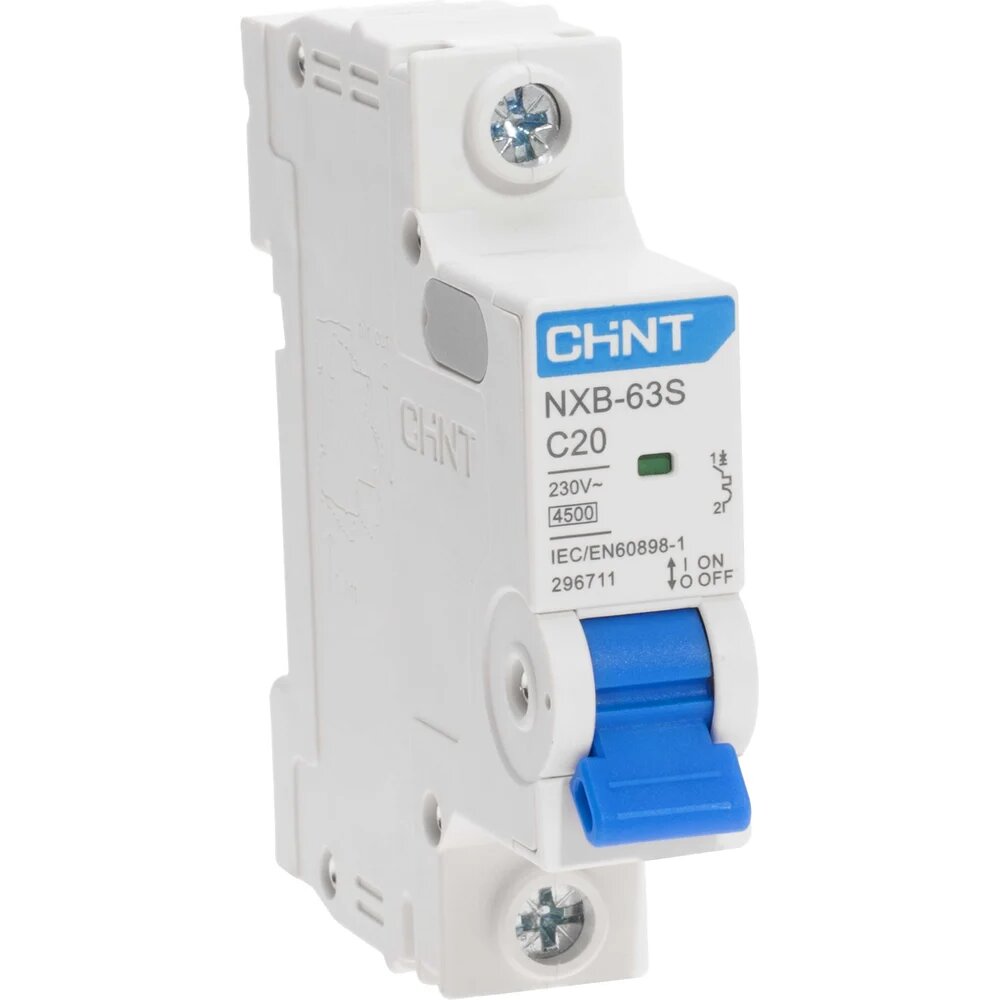 Автоматический, CHINT, выключатель CHINT NXB-63S 1P 20А 4.5kA характеристика