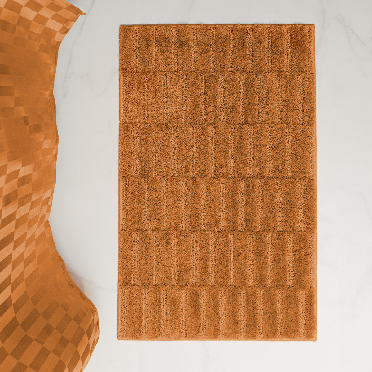 Коврик для ванной комнаты однотонный 50х80 см Terapy оранжевый