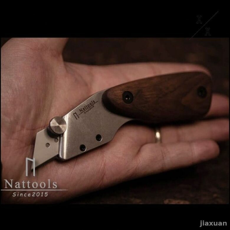 Трапециевидный резак Nattools с премиум ручкой из черного ореха без деформаций и встряхиваний