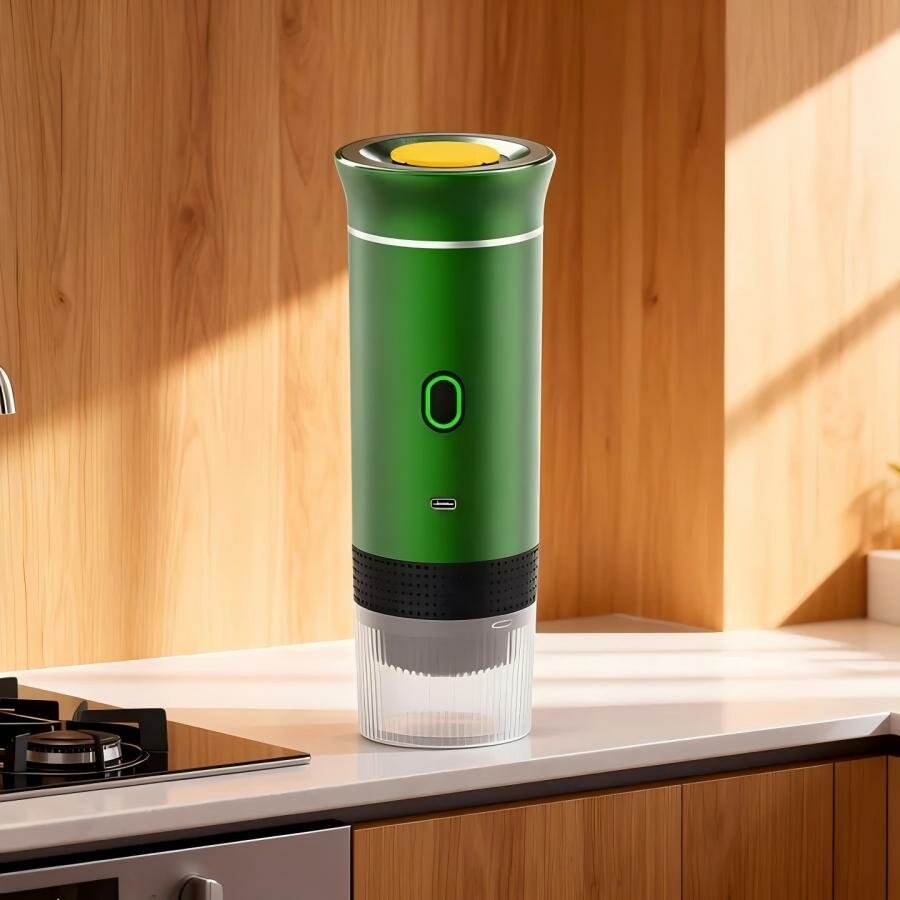 Кофемашина Xiaomi Youpin 3-в-1 портативная，легко использовать, легко мыть, для поездок，зеленый