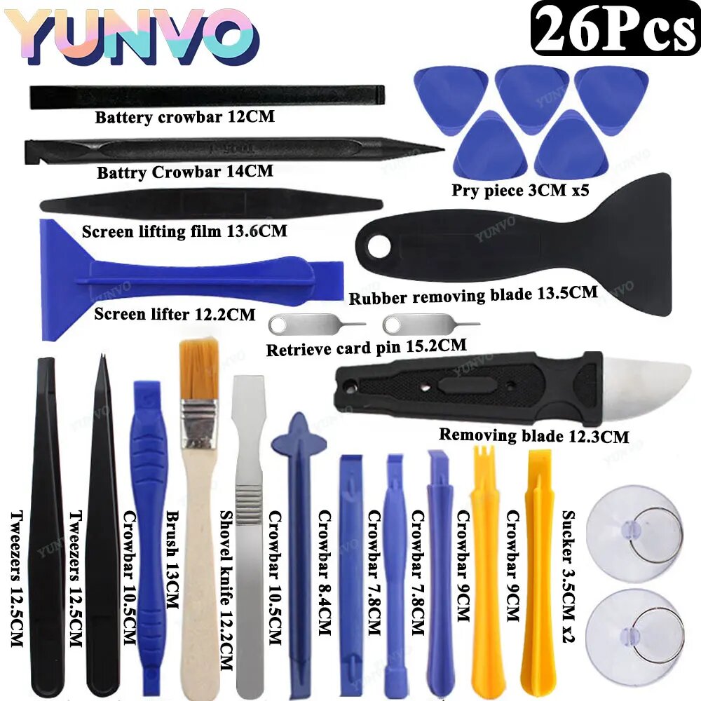 Инструмент для разборки, инструмент для открытия, пластиковый выбор, лопата, 26Pcs Pry Bar Kit