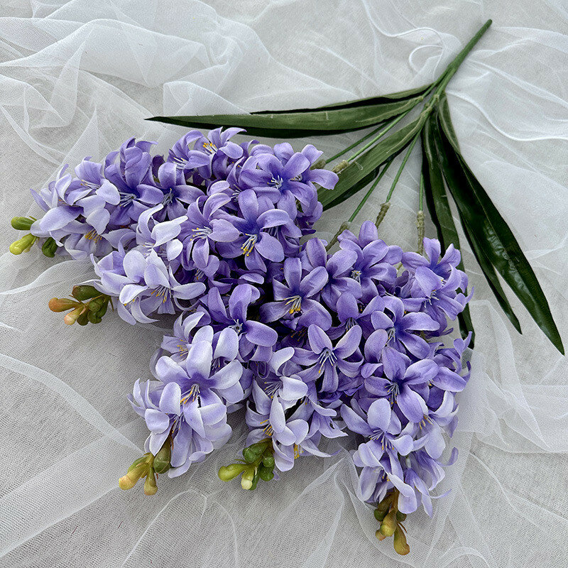 Букет гиацинтов свадебный с искусственными цветами для домашнего декора глубокий фиолетовый