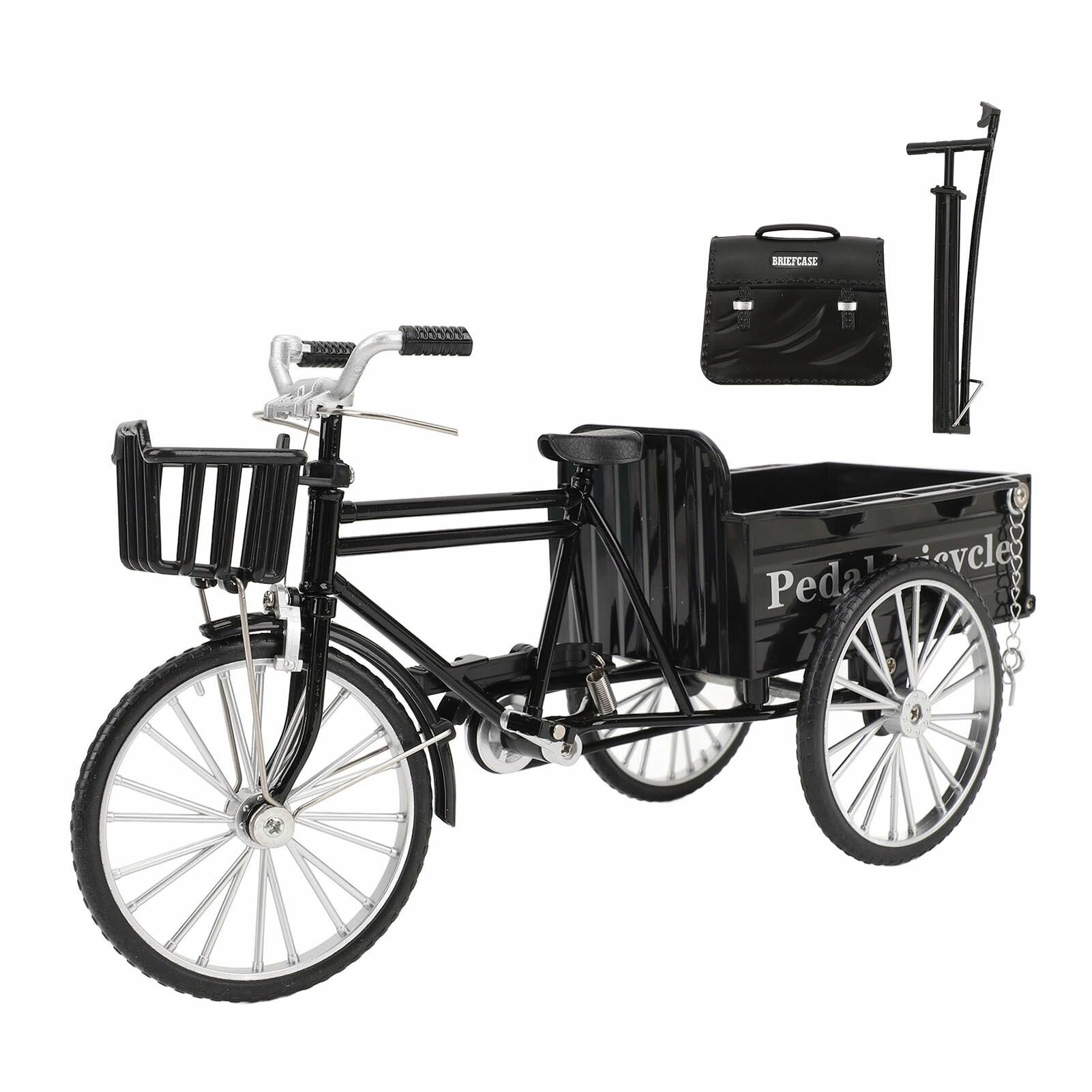 Мини ретро трицикл-грузовик сплав, чёрный, винтаж, офис/дом