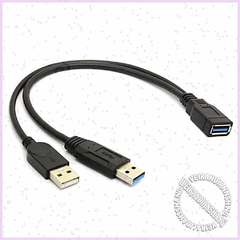 Кабель для компьютерной периферии USB 3.0 Type-A/USB 2.0 Type-A, USB 3.0 Type-A, 0.35 м, черный