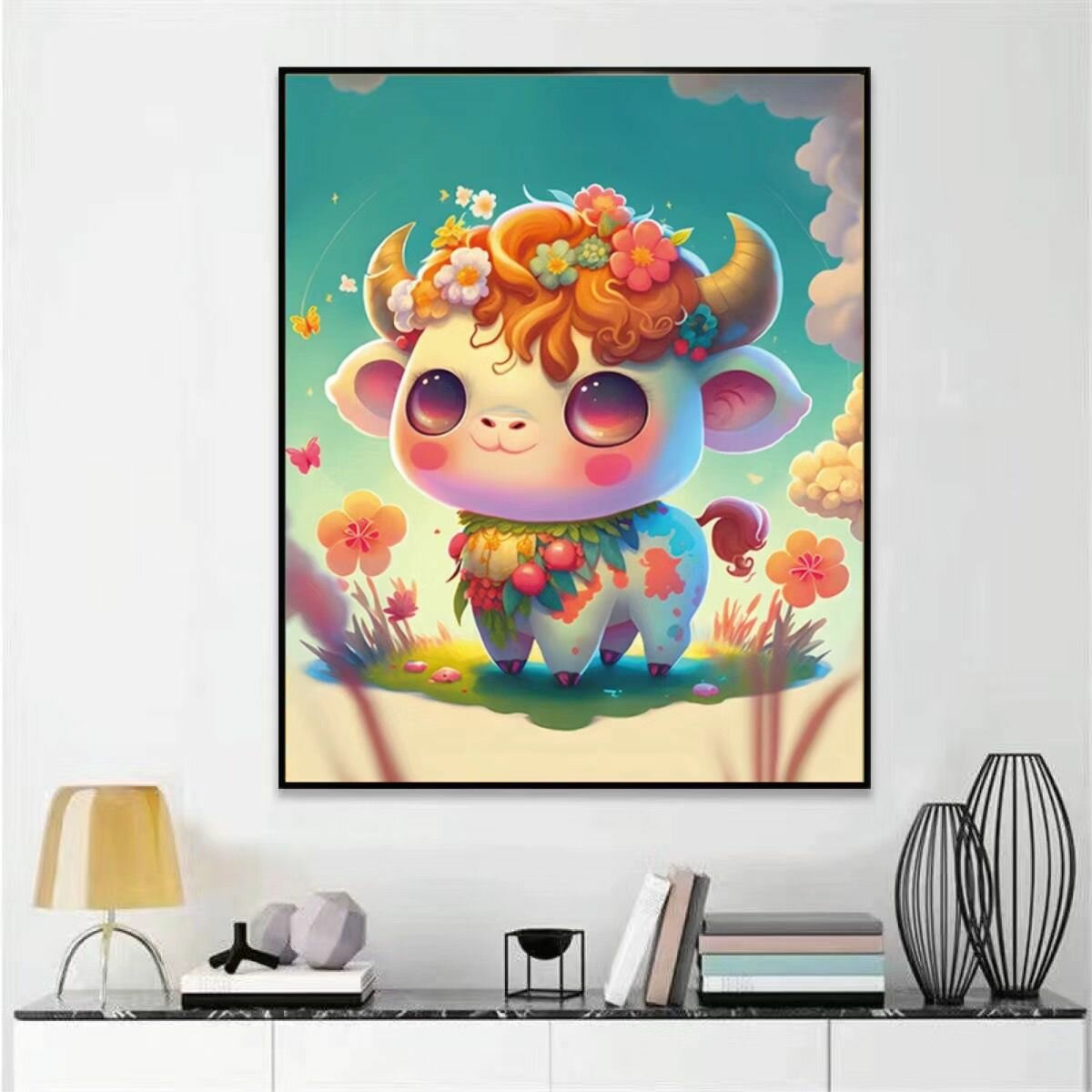 Набор для вышивания крестиком, вышивка крестиком, "Китайский зодиак - Бык", 11CT 3 нити, 40х50 см (без рамки)