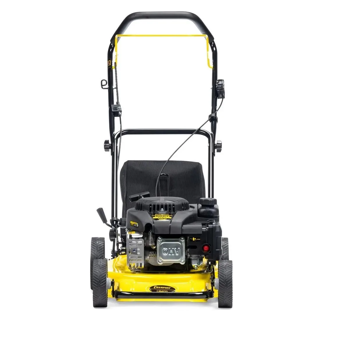 Газонокосилка бензиновая Champion LM4122, 41см, несамоходная, черный/желтый