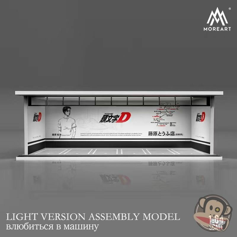 Meiduoxing(moreart) Диорама гараж с подсветкой для машинок для моделей 1:64, Porsche BMW NISSAN RWB BMW HKS ADVAN, Игрушечный гараж, парковка для машинок
