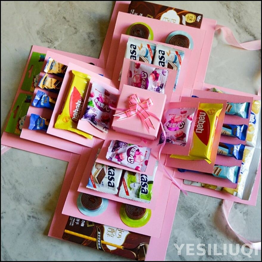 Подарочная коробка распадающаяся 5 in коробка раскладушка для сюрпризов и сладостей Юбилеи, различные праздники