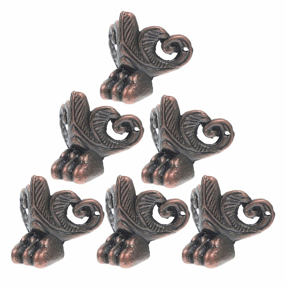 Ретро Металлические Ножки Для Мебели, Декоративные Опоры Для Деревянных Сундуков И Ювелирных Шкатулок,6 Штук,3.50X3.30X2.50Cm