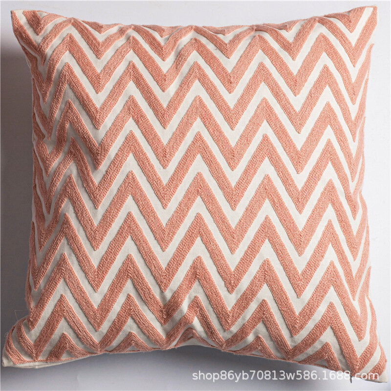 Чехол для подушки в скандинавском стиле с геометрической вышивкой цветов, для дивана, гостиной, из чистого хлопка, простой, для стула, прикроватный, желтый, для окна