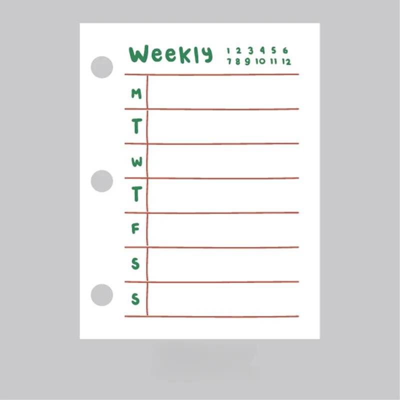 Coliky А8 блокнот сменных листов, Цвет: weekly