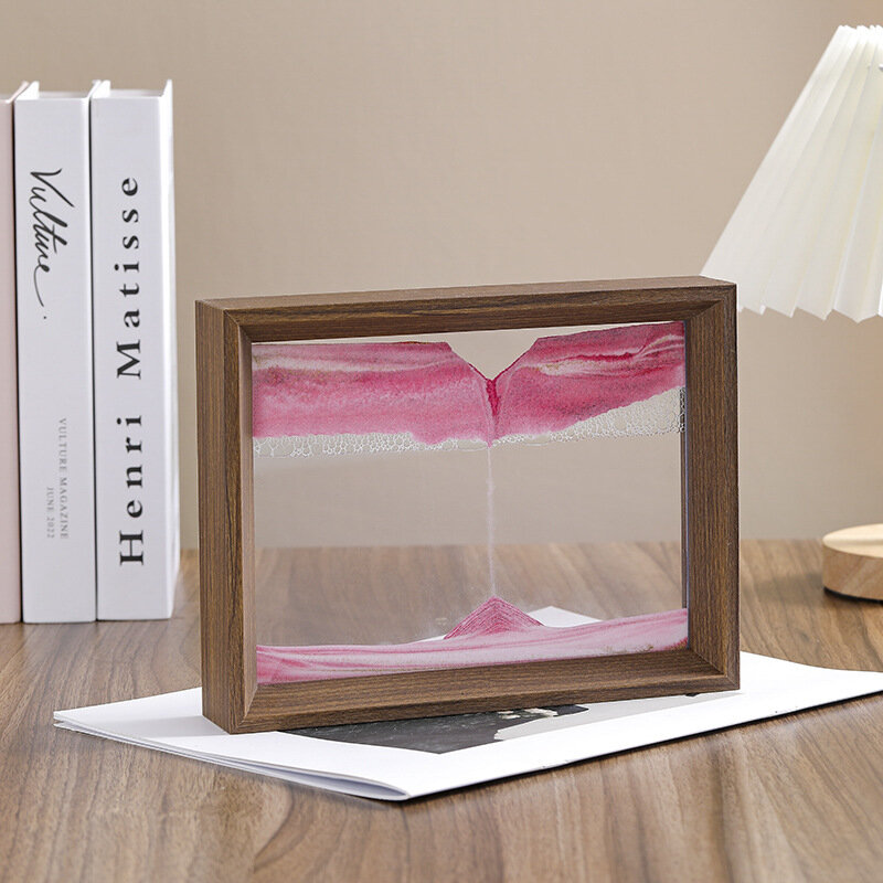 Креативная рамка для фото из массива дерева, арт с текучим песком, 3D рельеф, песочные часы для снятия стресса, высококачественное украшение для дома и бизнеса, ручная работа