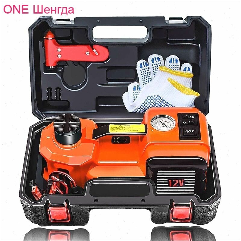 Автомобильный гидравлический домкрат 12V электрический внедорожник компрессор подкачка шин три в одном инструмент