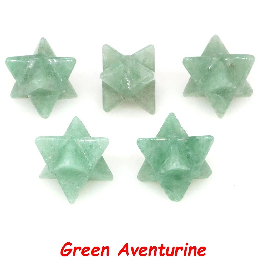 Кристаллы Меркаба из натурального камня 13 мм Изумрудный, 1 PC, Green Aventurine
