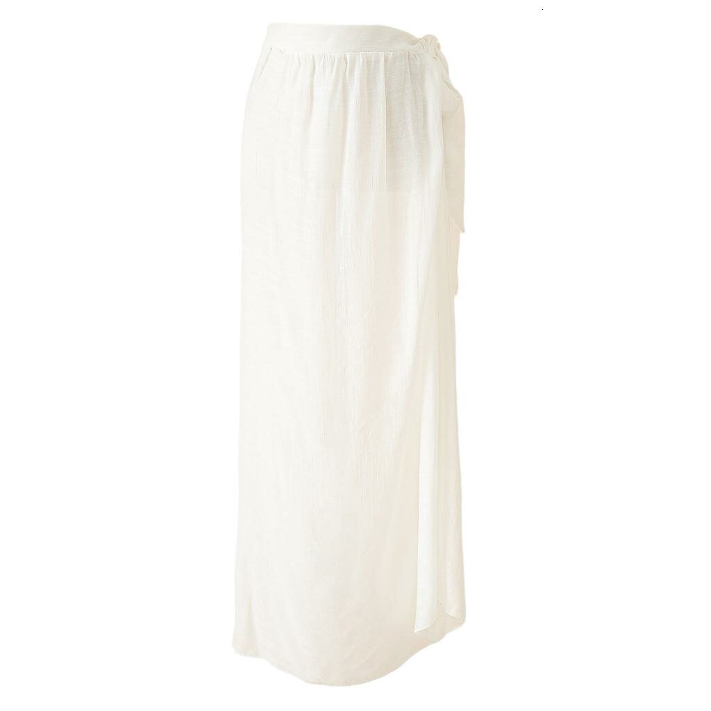 Пляжная прозрачная юбка-бандо для бикини, Белый