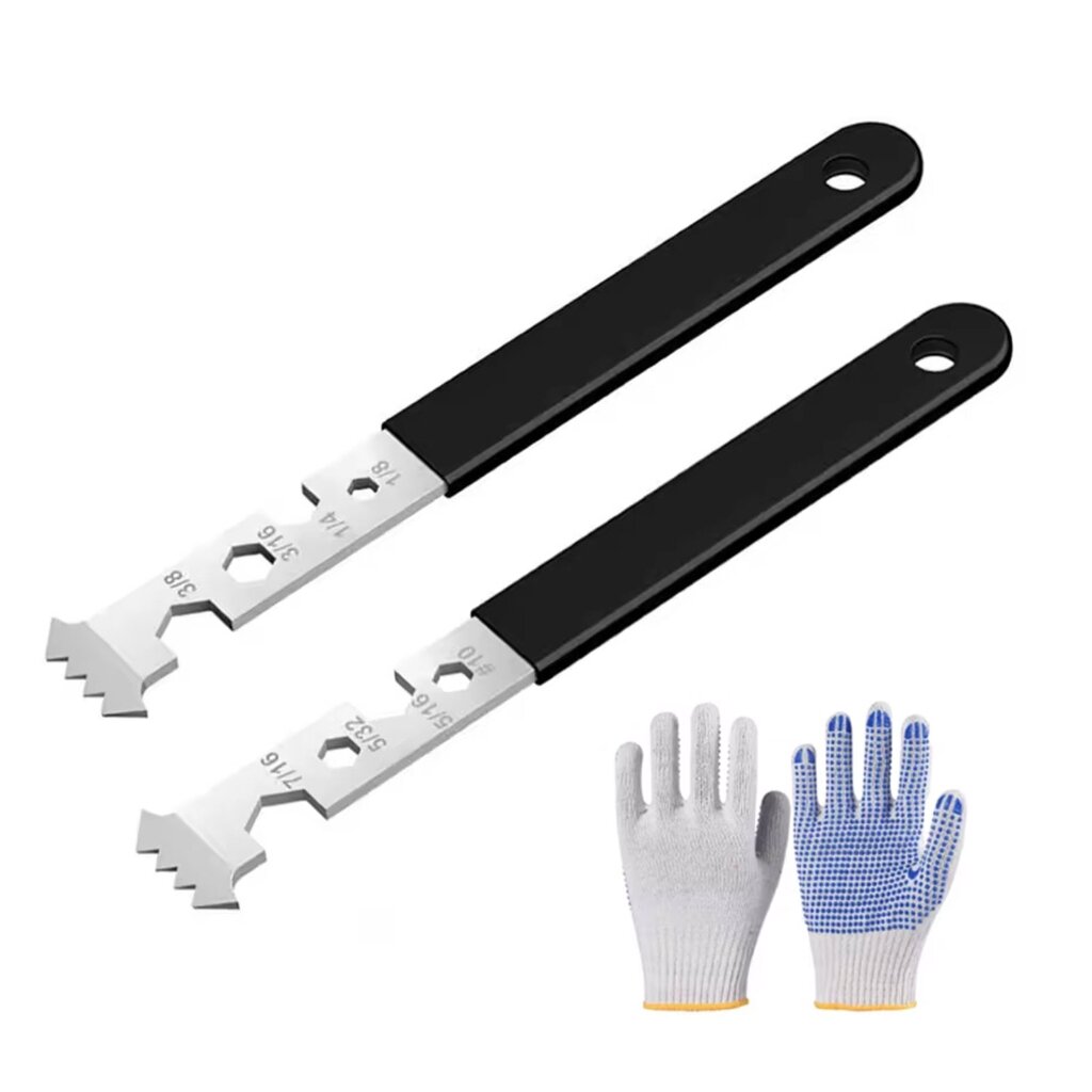 2шт Инструмент Для Удаления Тротуарной Плитки Шестигранный Ключ Для Выскабливания Швов в Перчатках Для Замены Садовой Тротуарной Плитки Монтировка Кирпича