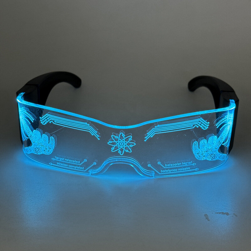 Оптовая продажа складных цветных светящихся очков из акрила в техно-стиле для баров, музыкальных фестивалей и дискотек
