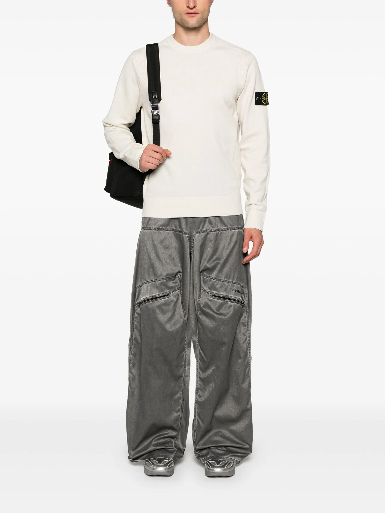 Джемпер Stone Island Compass, размер XL, бежевый/белый — фото 1