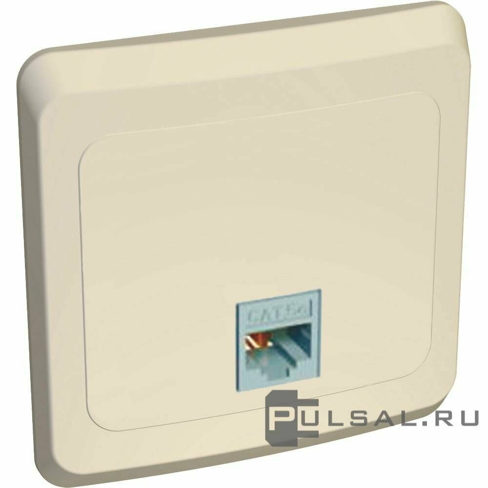 Розетка компьютерная RJ45 Cat.5e (UTP) Schneider Electric пластмасса кремовый