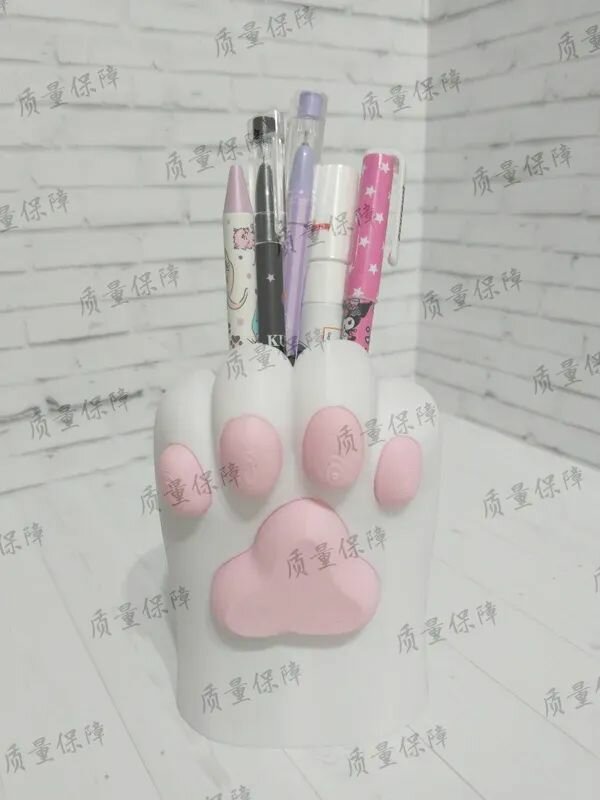 Лапка. Органайзер для канцелярии на стол. Настольный органайзер для девочек и мальчиков. Для взрослых и детей. Белый матовый. 1 шт. 3D печать.