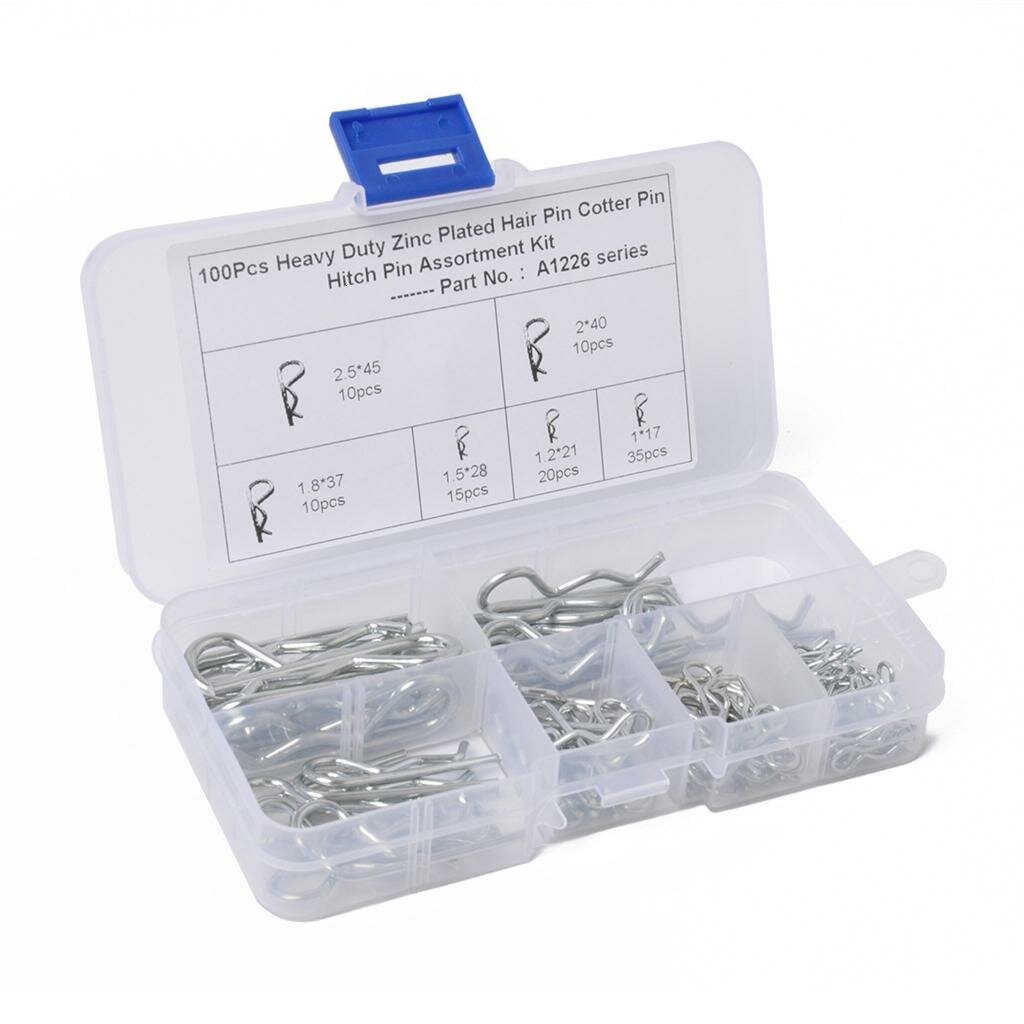 Шплинты и пружинные фиксаторы 100 шт.