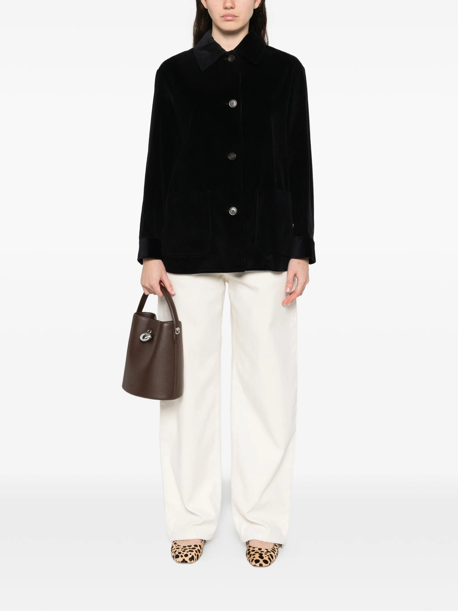Рубашка Max Mara Buttoned corduroy shirt, размер 44, синий — фото 1