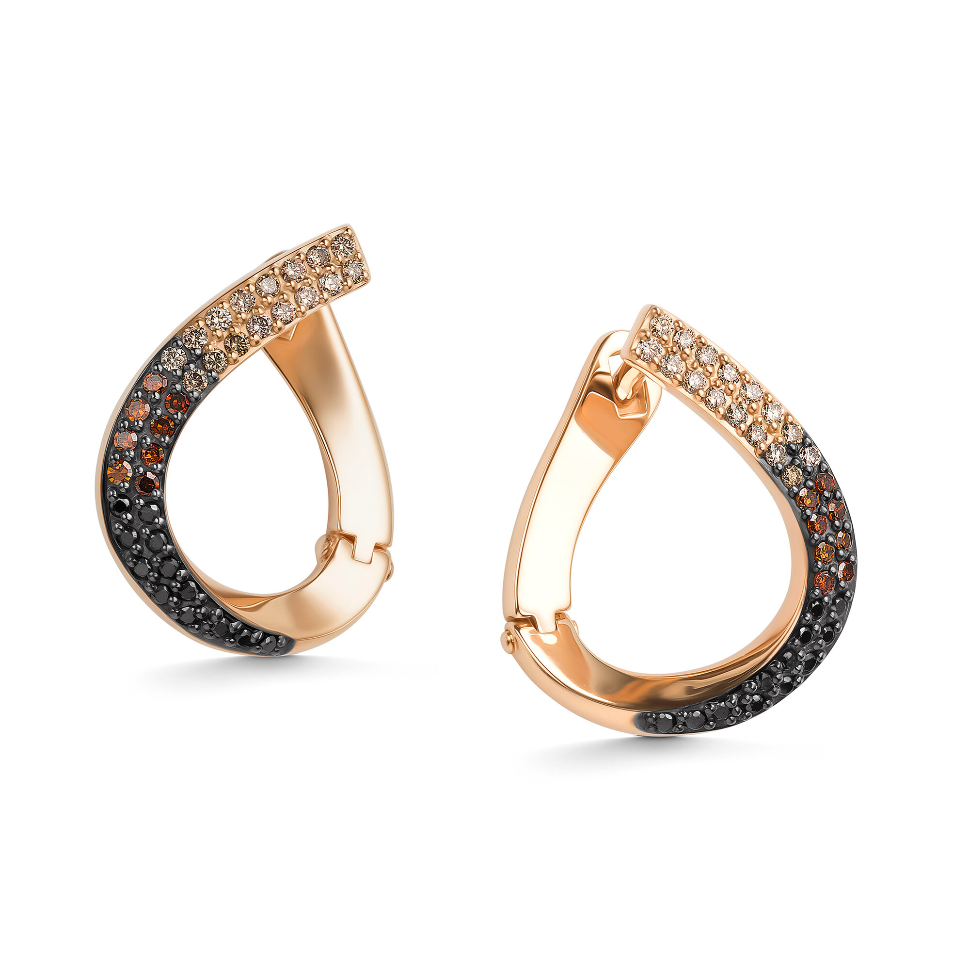 Серьги, красное золото, 585 проба, бриллиант